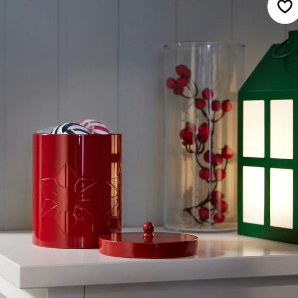 Accents | Nwt Red Tin Container 5 | Poshmark
